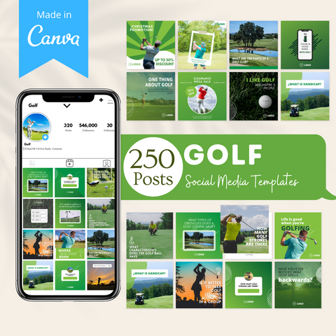 250 Golf Posts - Social Media Templates – Viralcontent.design