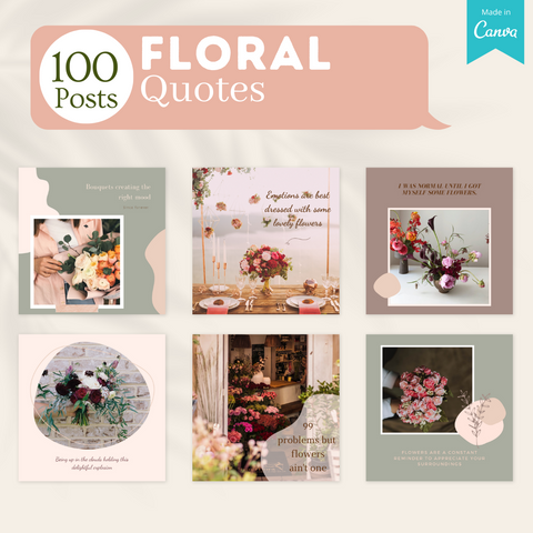 300 Floral Posts - Social Media Canva Templates – Viralcontent.design