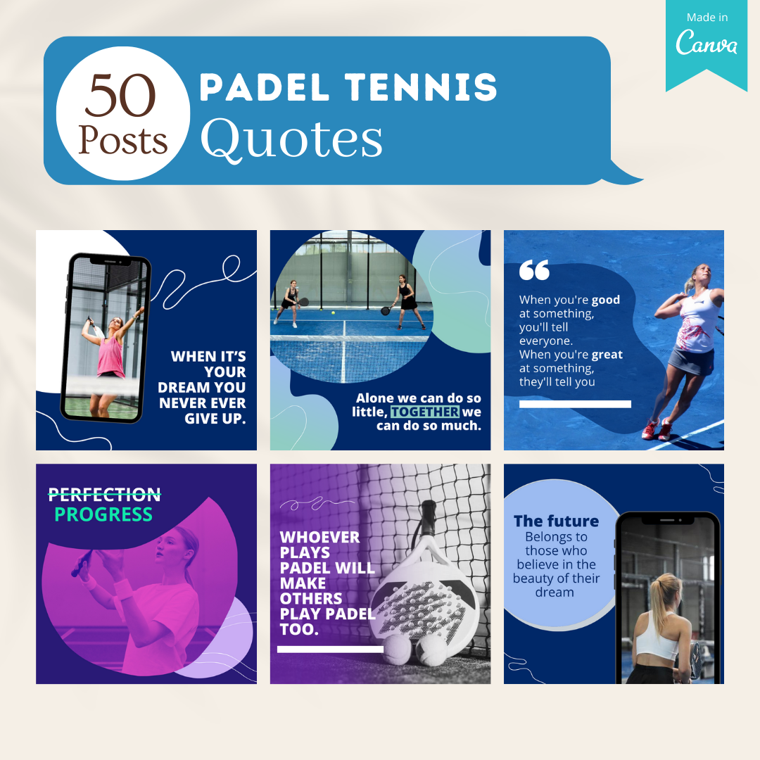200 Padel Tennis Posts - Social Media Posts – Viralcontent.design