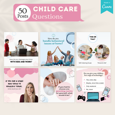 200 Child Care Posts - Social Media Templates – Viralcontent.design