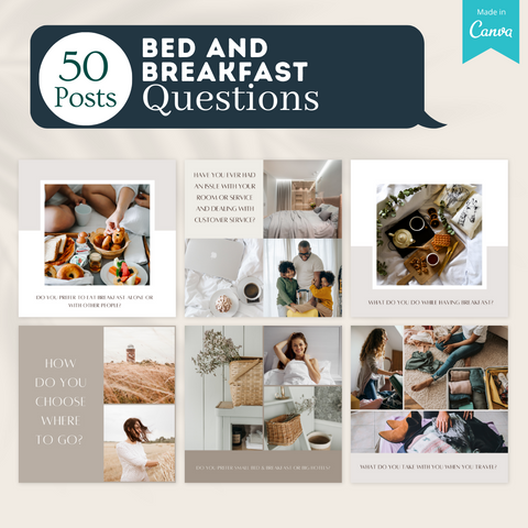 200 Bed and Breakfast Posts - Social Media Canva Templates ...
