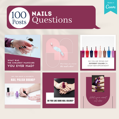 300 Nails Posts - Social Media Canva Templates – Viralcontent.design