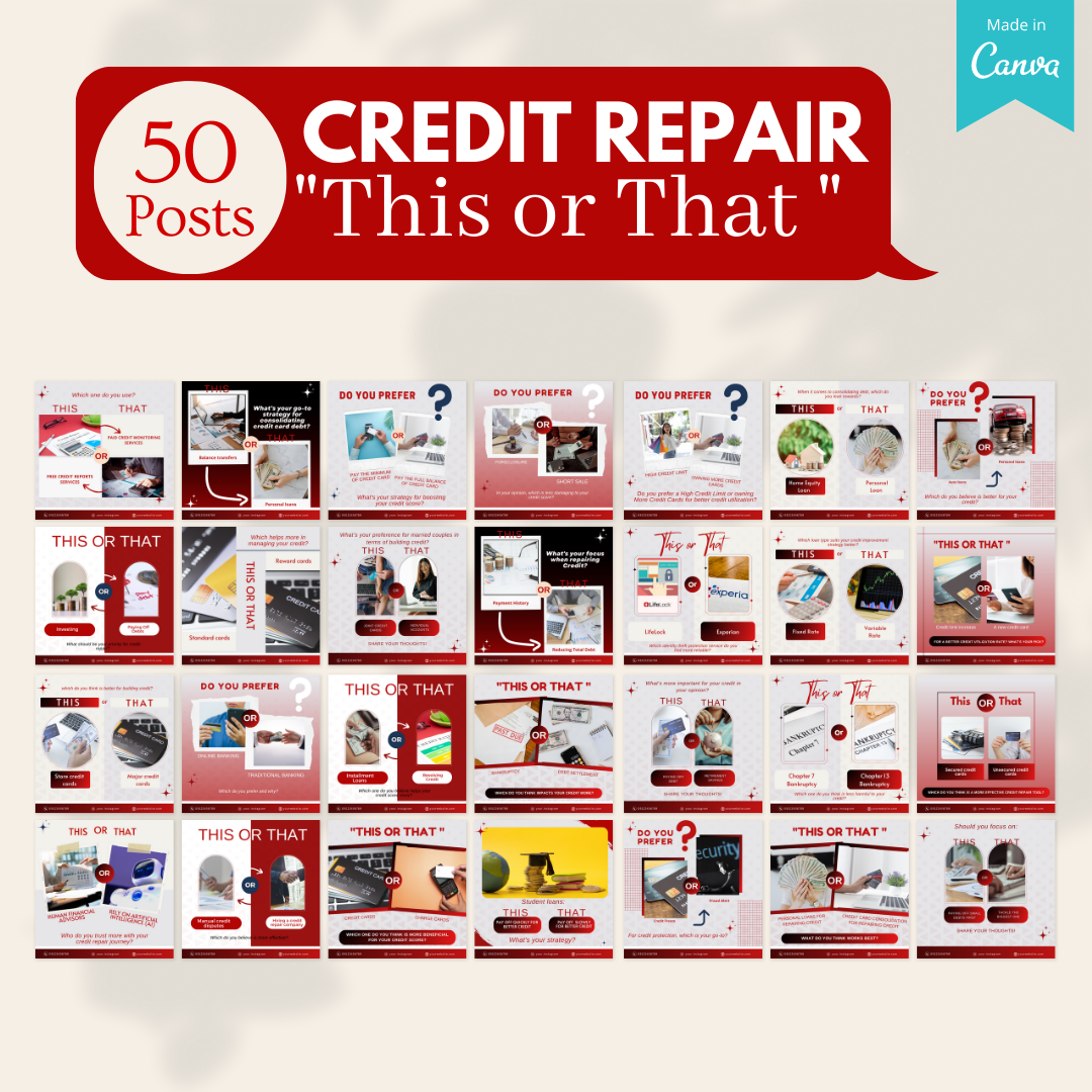 Credit Repair Canva Templates – Viralcontent.design