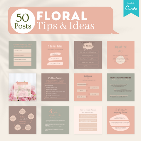 300 Floral Posts - Social Media Canva Templates – Viralcontent.design