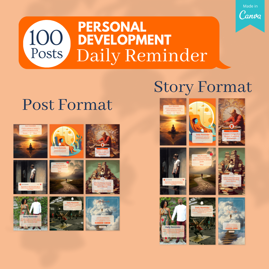 Personal Development Bundle -Social Media Templates – Viralcontent.design