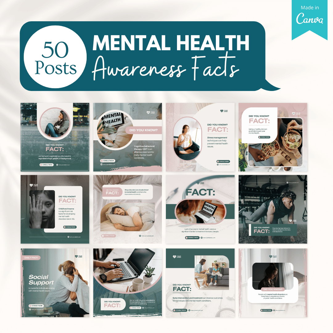 Mental Health Canva Templates – Viralcontent.design