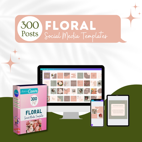 300 Floral Posts - Social Media Canva Templates – Viralcontent.design