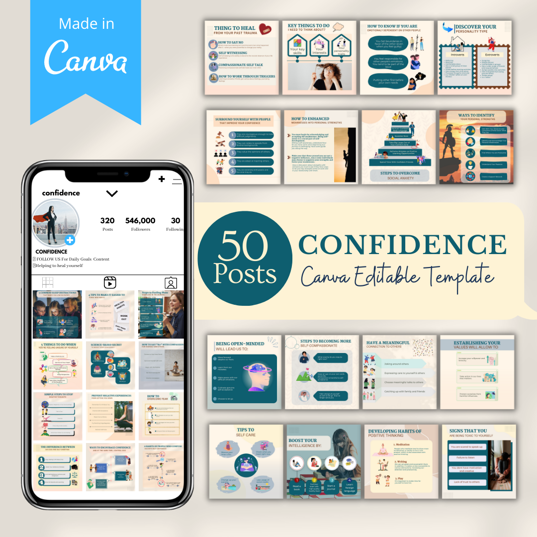 Confidence Posts - Canva Editable Templates – Viralcontent.design
